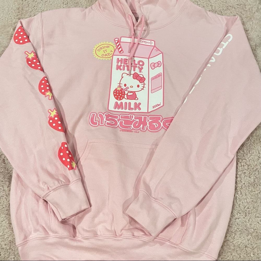 Hello Kitty Strawberry Milk Hoodie - Gem